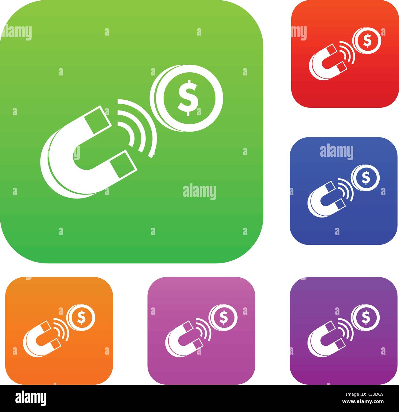 Magnet with coin set collection Stock Vector Image & Art - Alamy