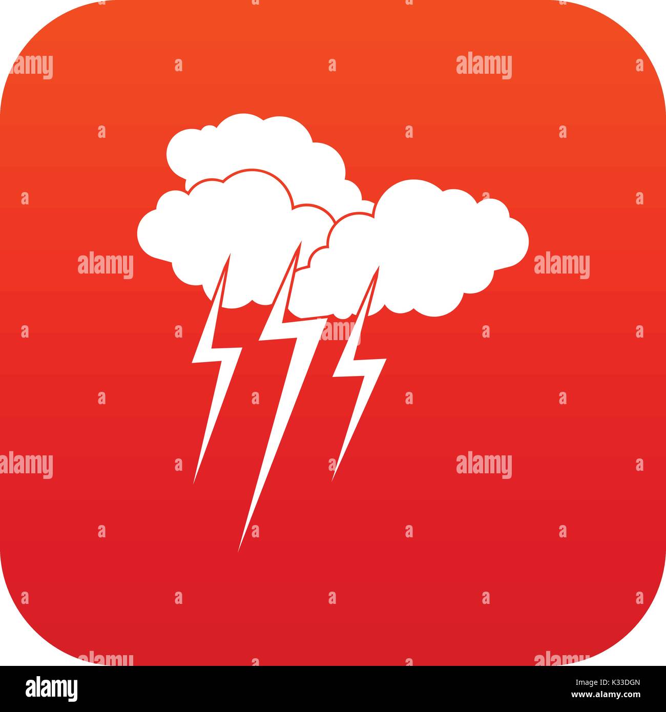 Cloud with lightnings icon digital red Stock Vector Image & Art - Alamy