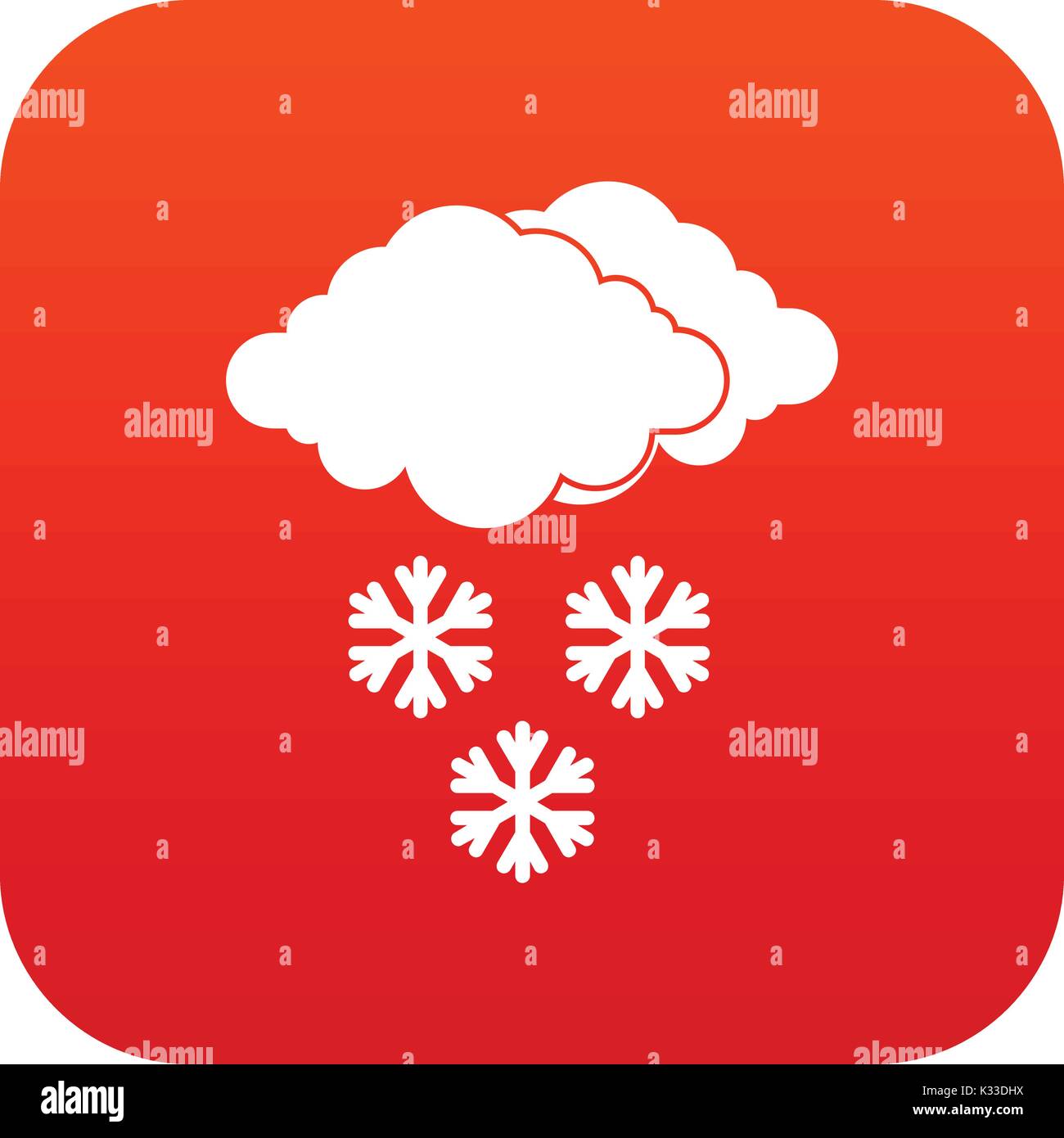 Cloud and snowflakes icon digital red Stock Vector Image & Art - Alamy