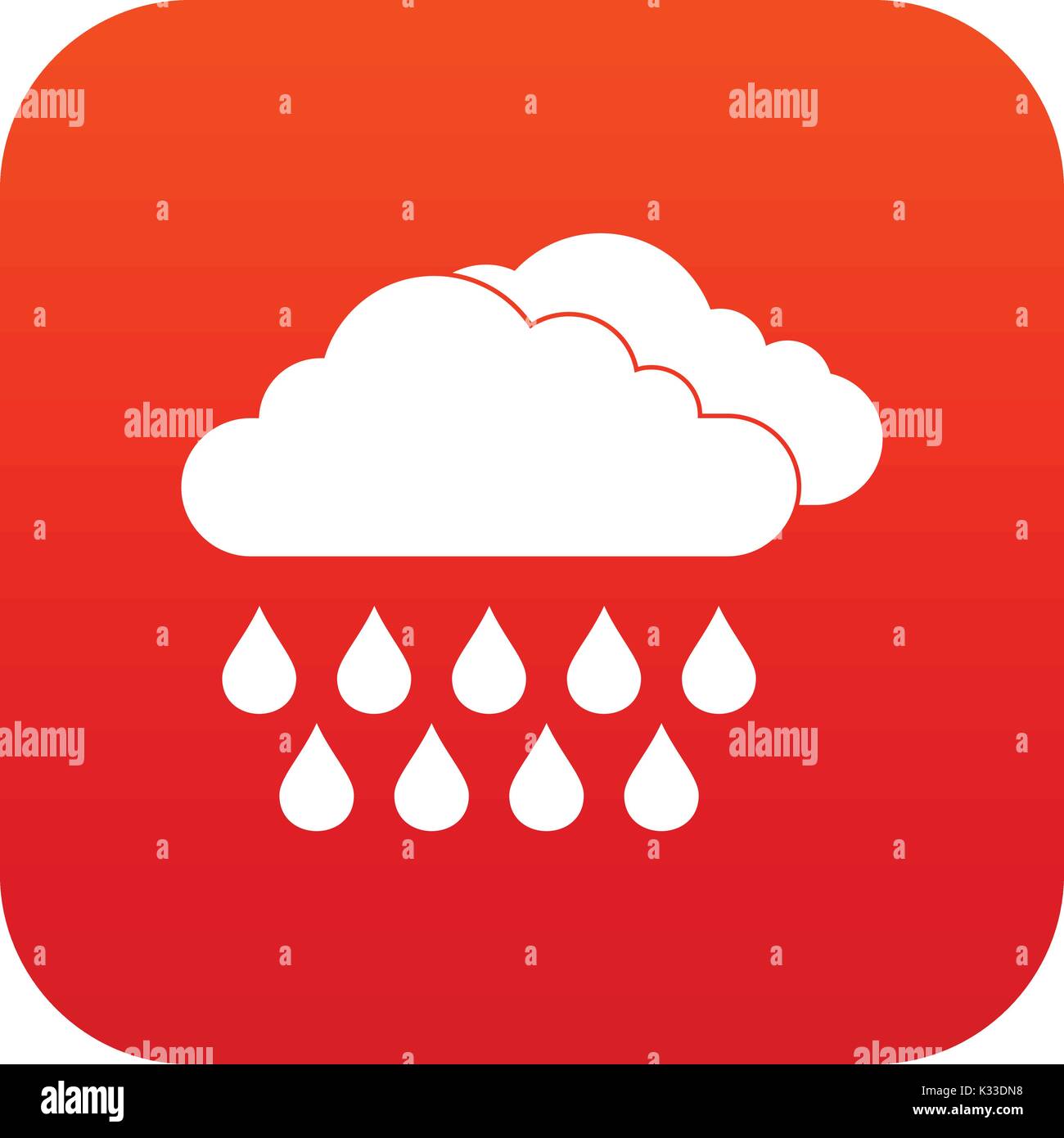 Cloud and rain icon digital red Stock Vector Image & Art - Alamy