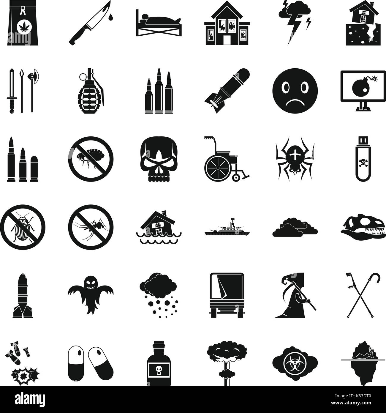 Virus icons set, simple style Stock Vector Image & Art - Alamy