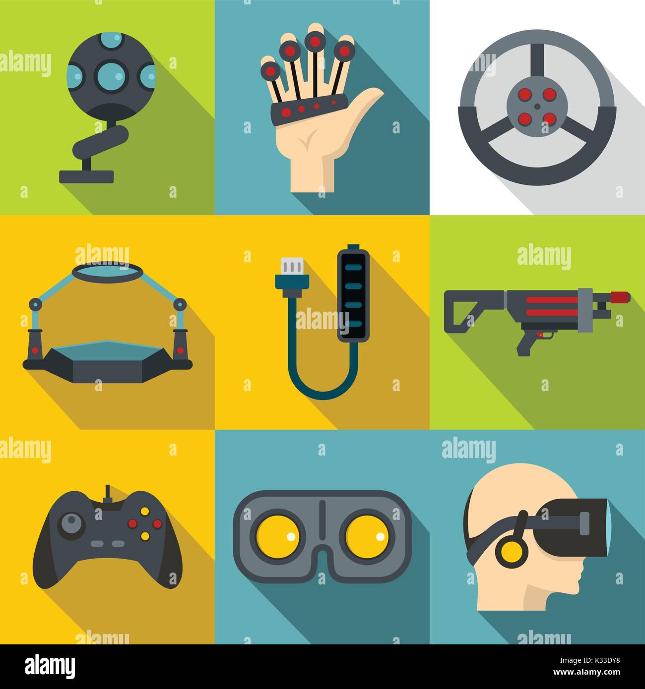 Futuristic reality icon set, flat style Stock Vector Image & Art - Alamy