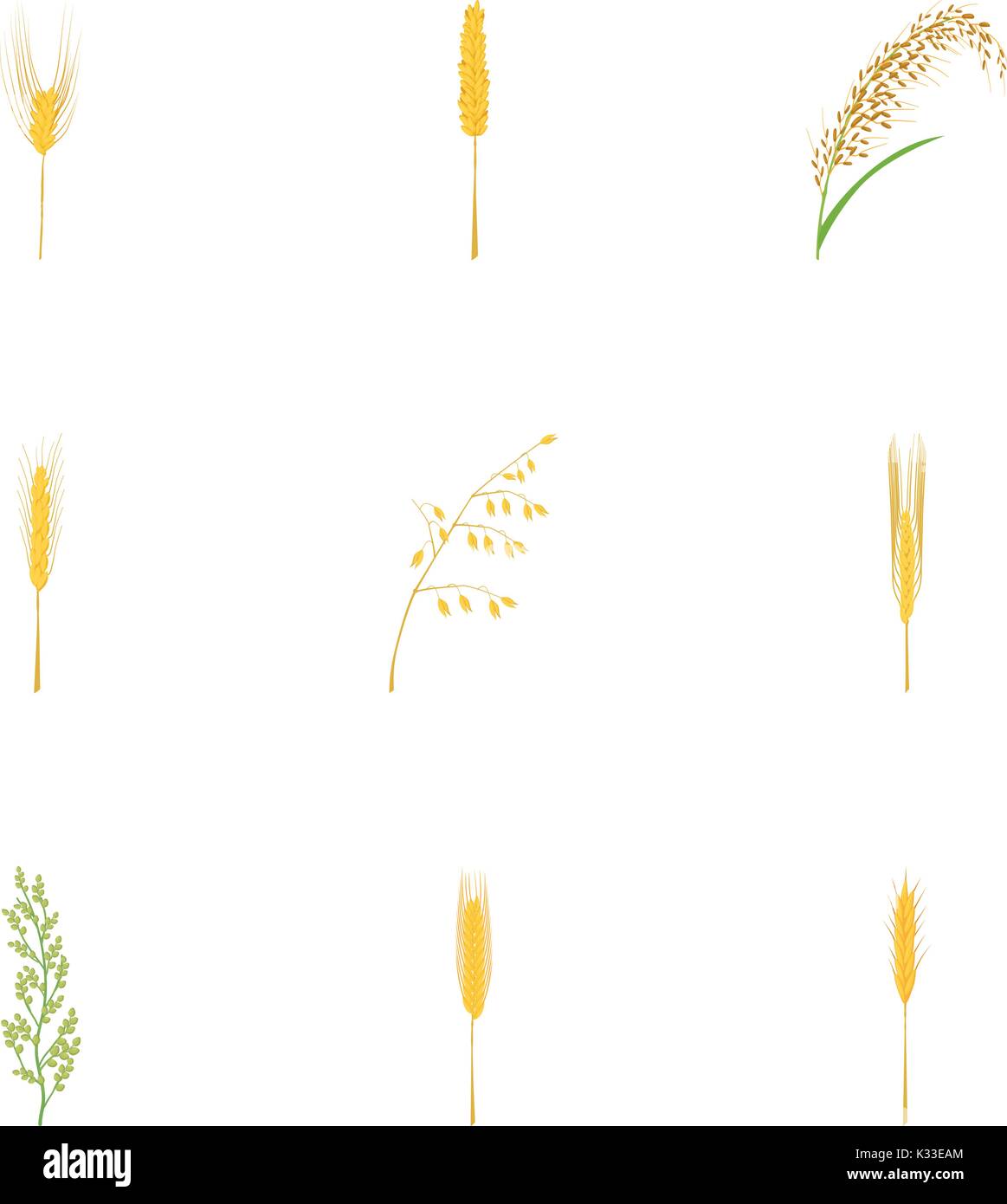 Cereal grain icons set, cartoon style Stock Vector Image & Art - Alamy