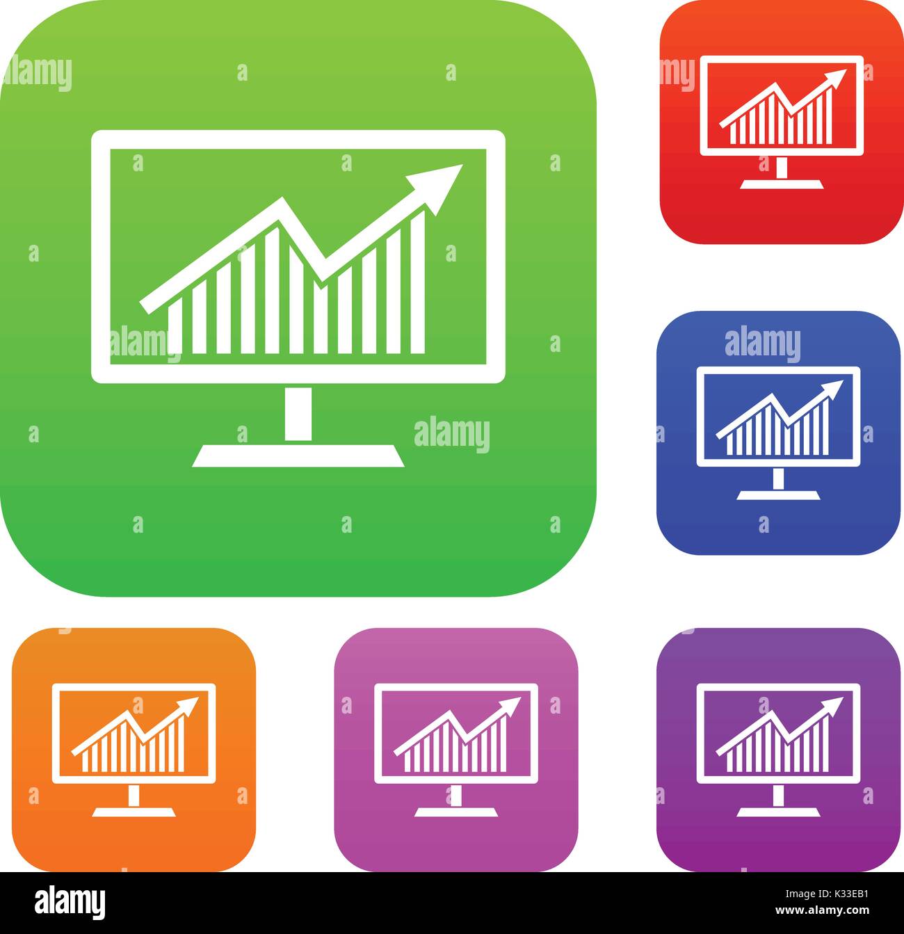 Statistics on monitor set collection Stock Vector Image & Art - Alamy