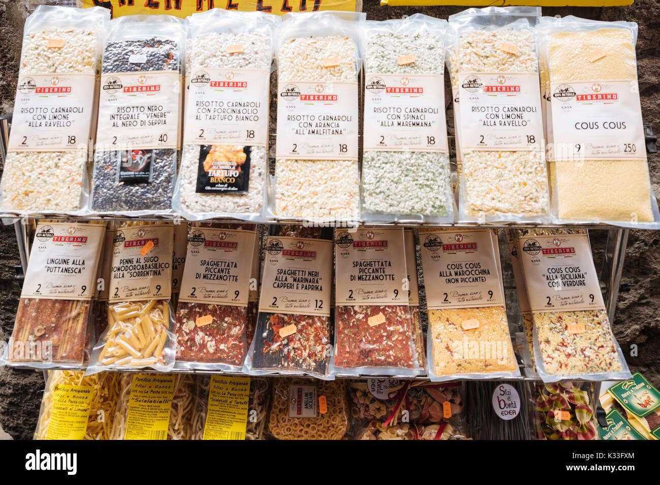 Pasta at stall, Naples, Italy, Europe Stock Photo - Alamy