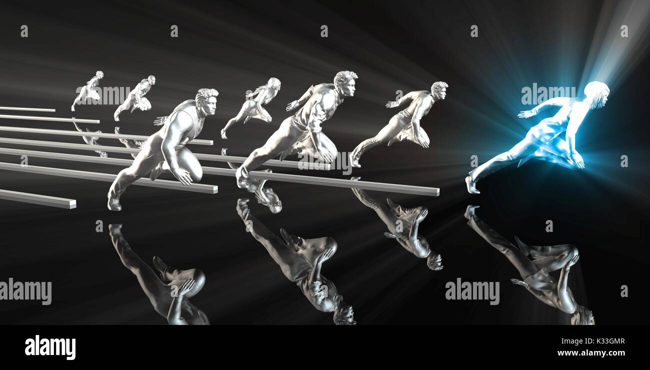 Empowered Women Competing Against Men in the Office Stock Photo - Alamy