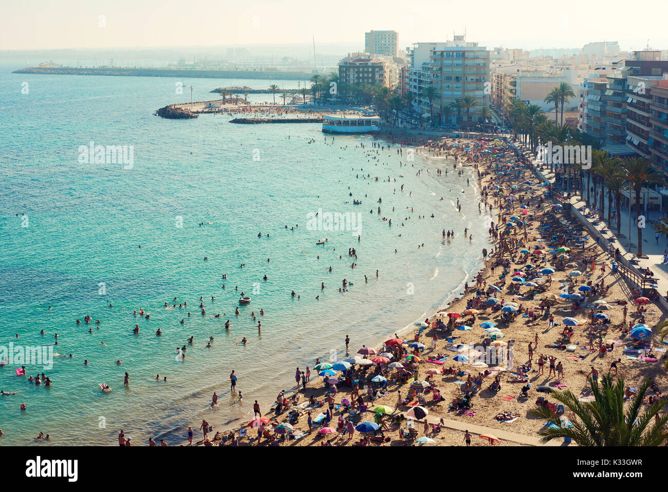 Torrevieja, Spain - July 10, 2017: Coastline of Playa del Cura in ...