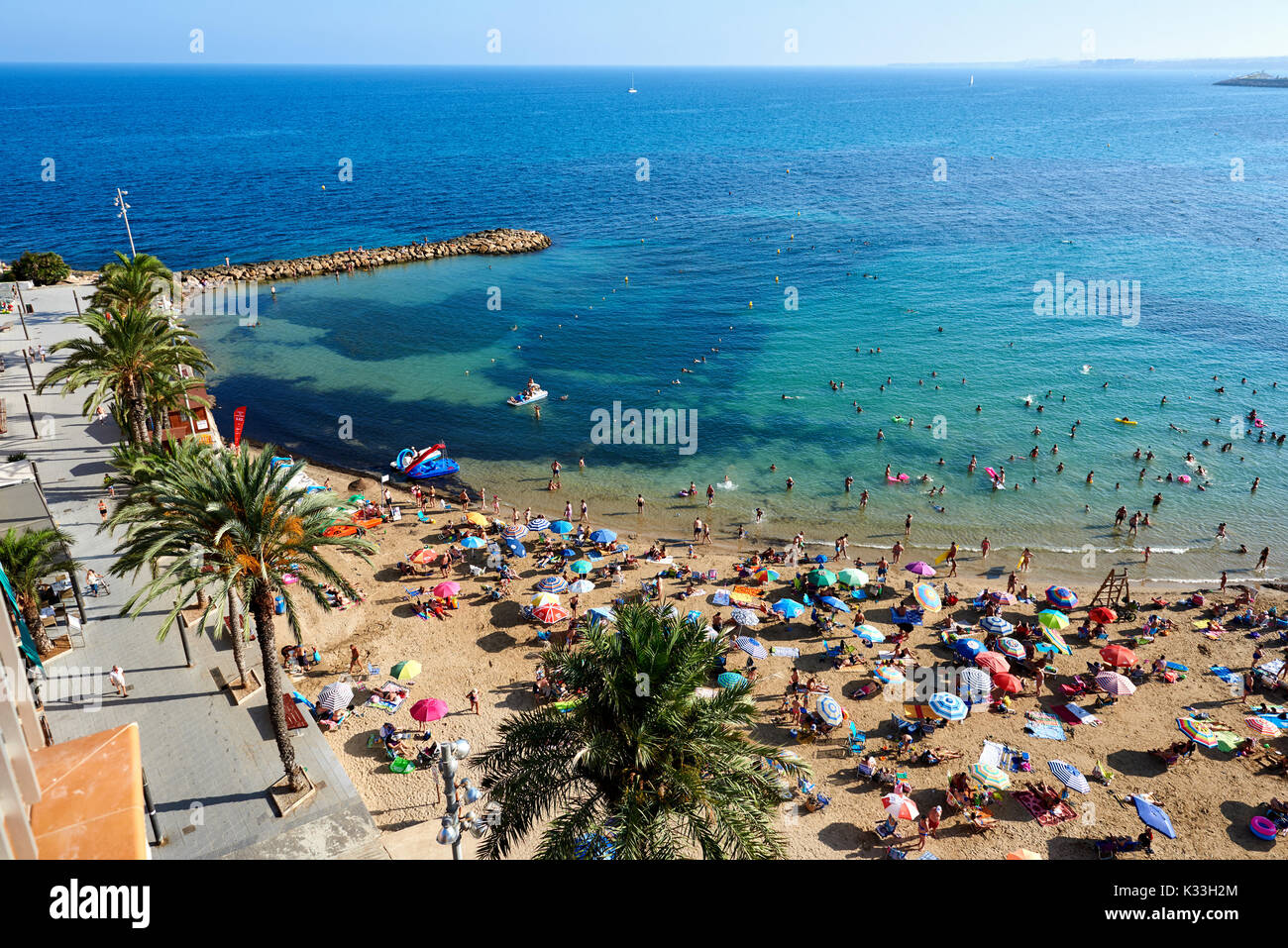 Torrevieja, Spain - July 10, 2017: Coastline of Playa del Cura in ...