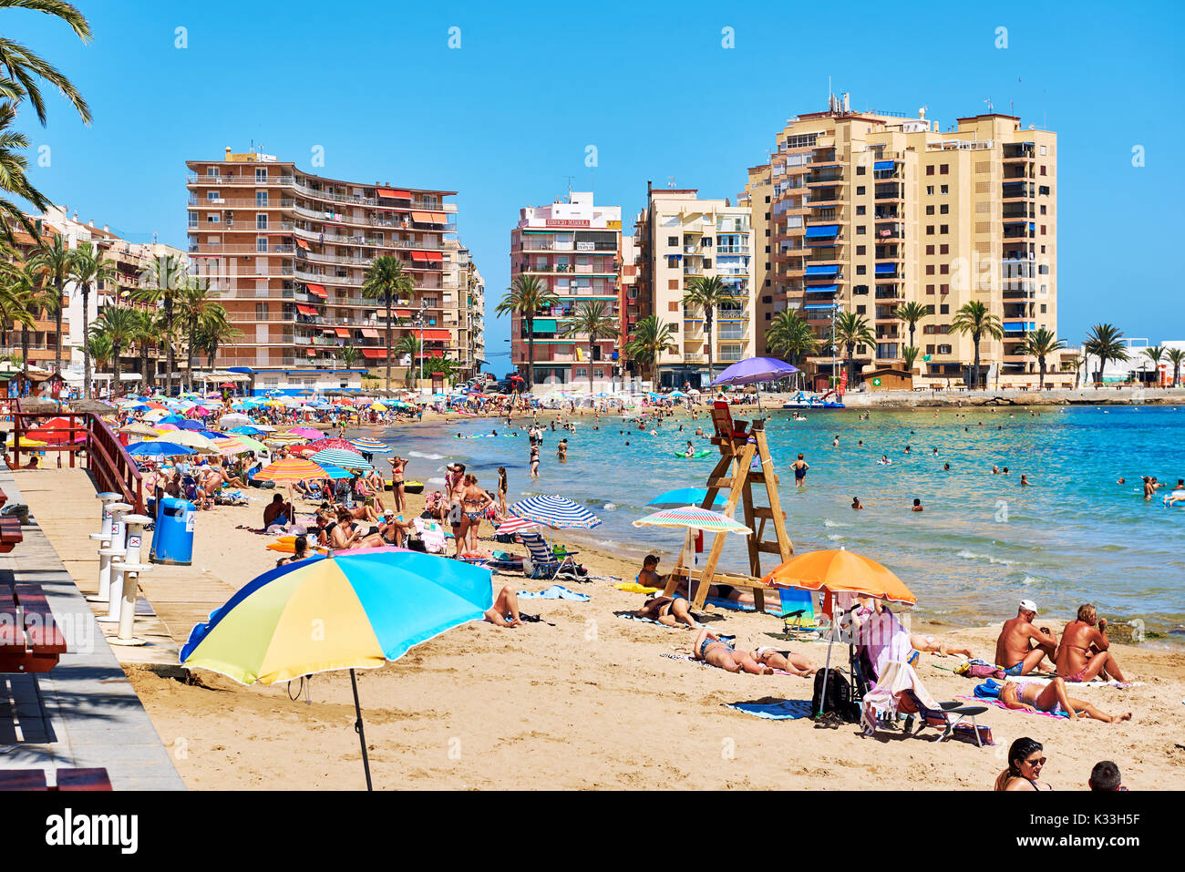 Torrevieja, Spain - July 10, 2017: Coastline of Playa del Cura in ...