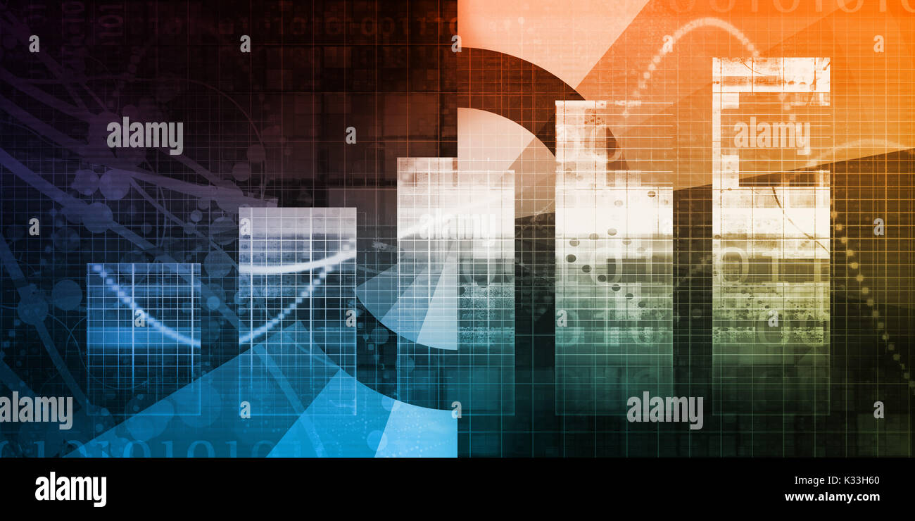 Technology Background with Business Bar Chart Abstract Stock Photo - Alamy