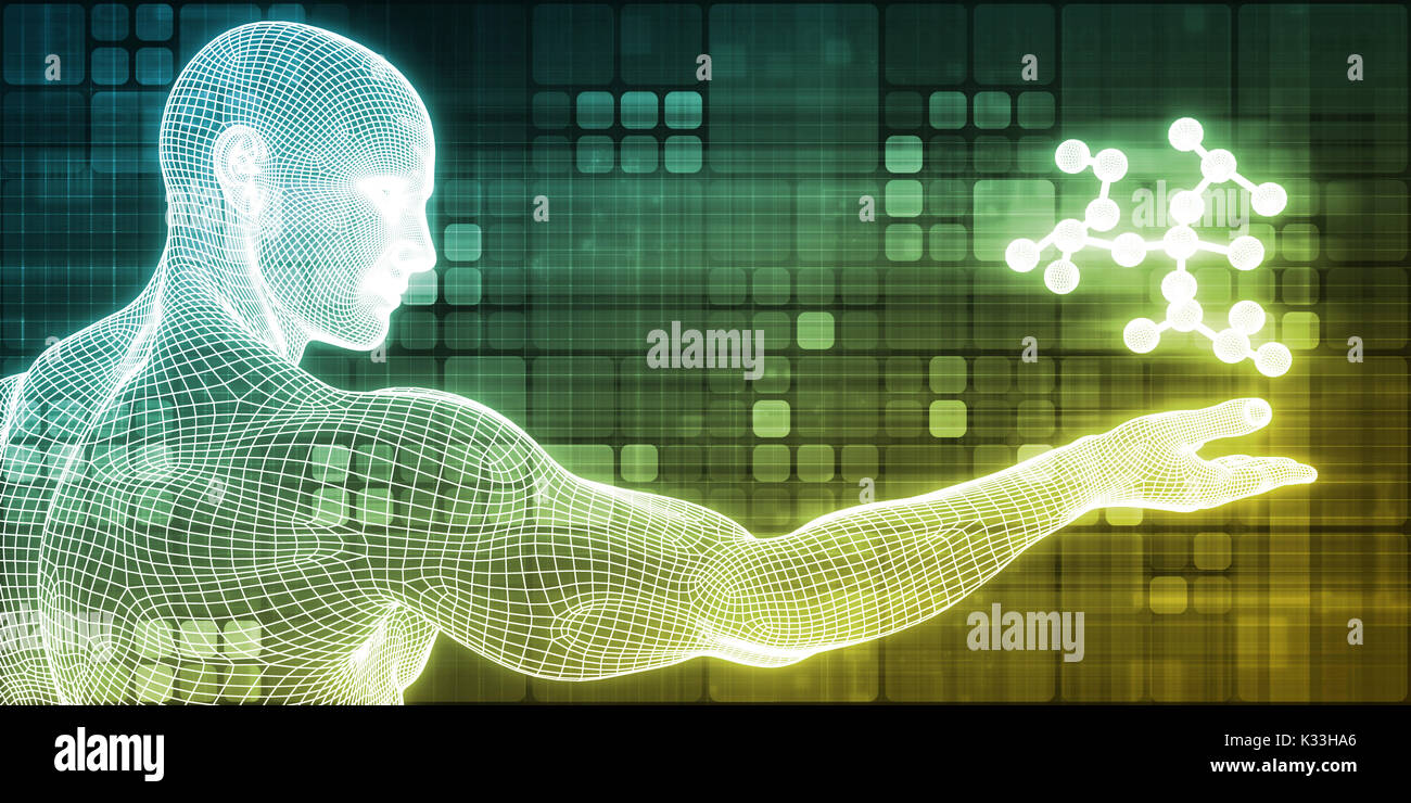Science and Technology with Scientist Researching Atom Stock Photo - Alamy