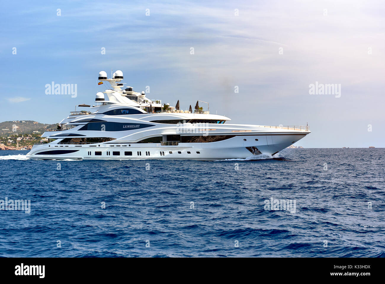 Ibiza, Spain - June 10, 2017: The 90 meter luxury yacht Lionheart in ...