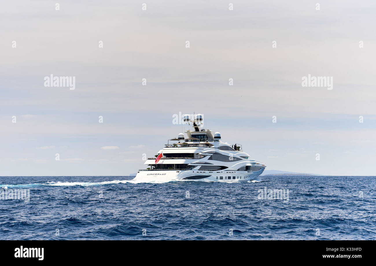 Ibiza, Spain - June 10, 2017: The 90 meter luxury yacht Lionheart in ...