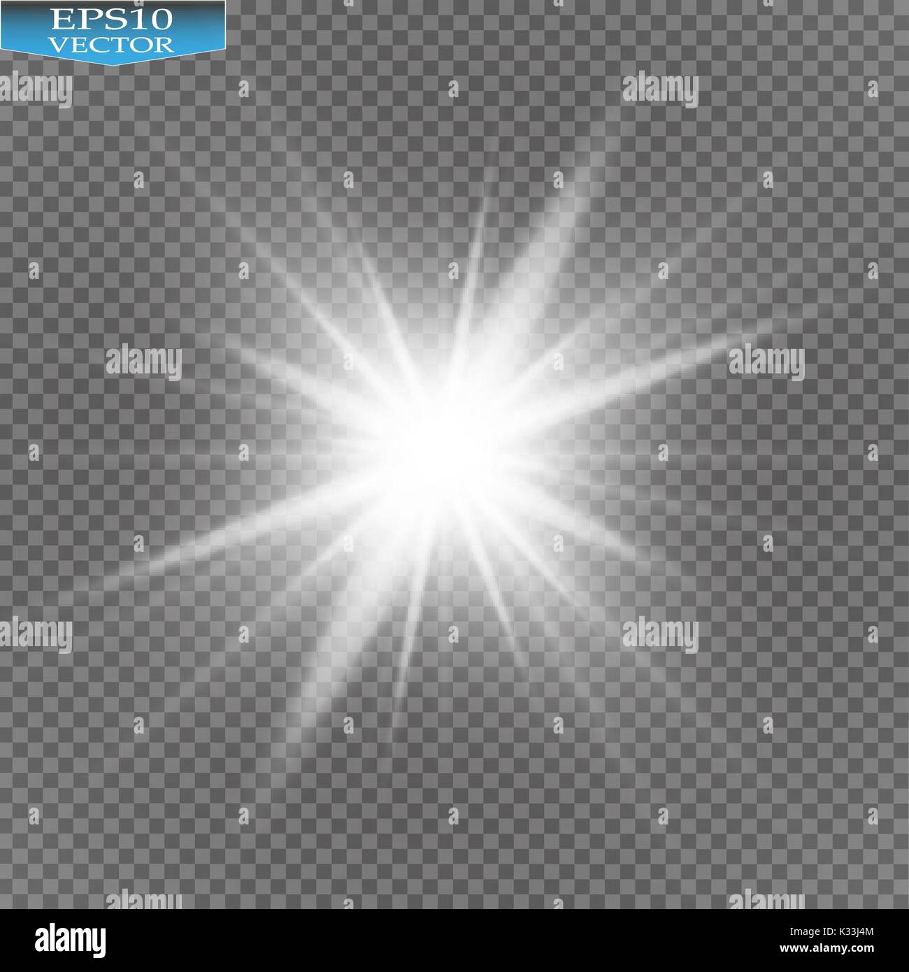 Glow light effect. Starburst with sparkles on transparent background ...