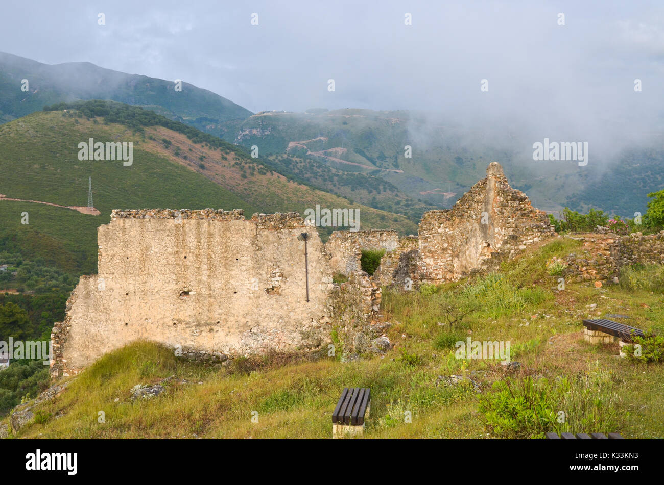 Ruins of Himara castle in Albania Stock Photo - Alamy