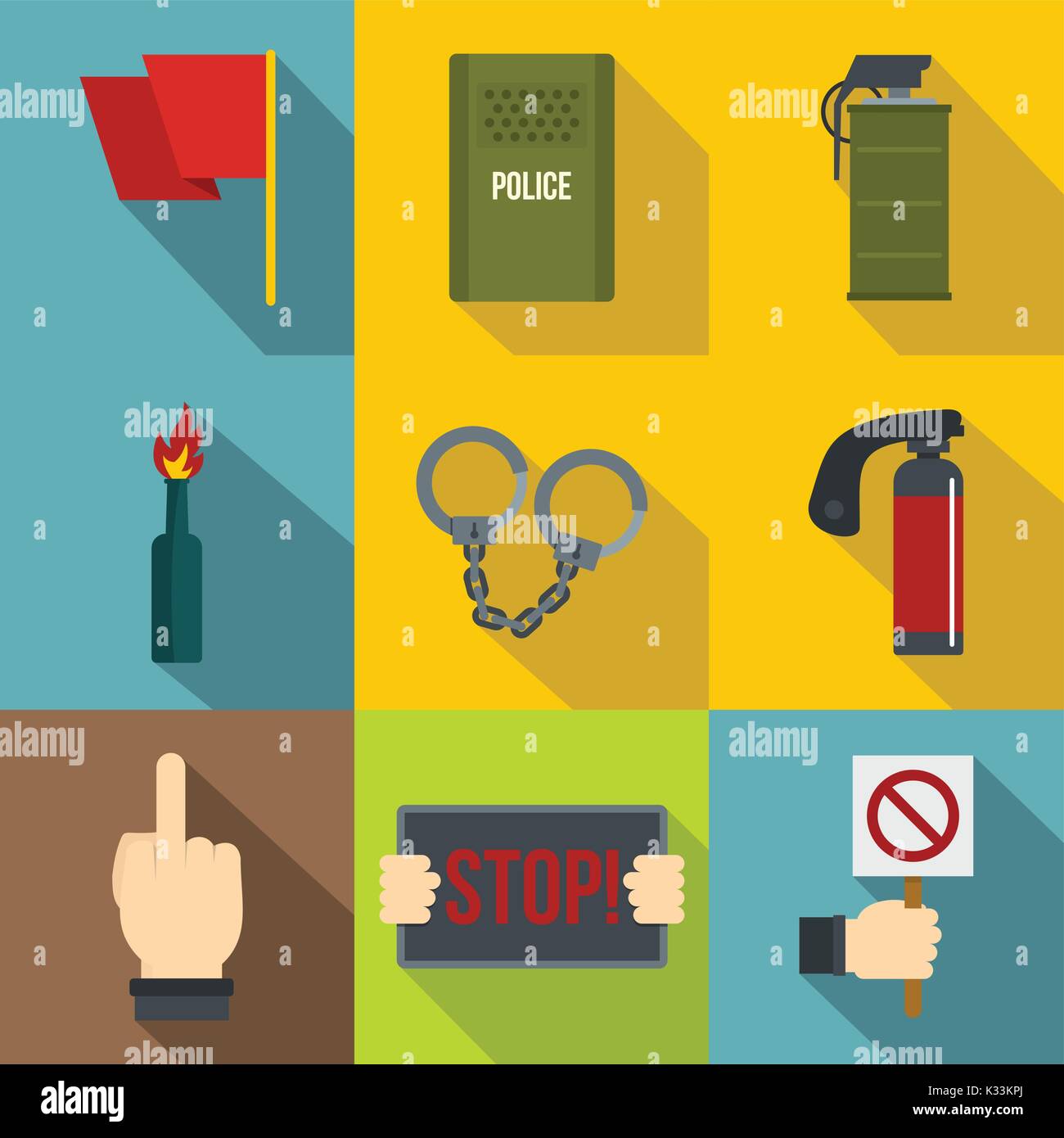 Freedom demonstration icon set, flat style Stock Vector Image & Art - Alamy