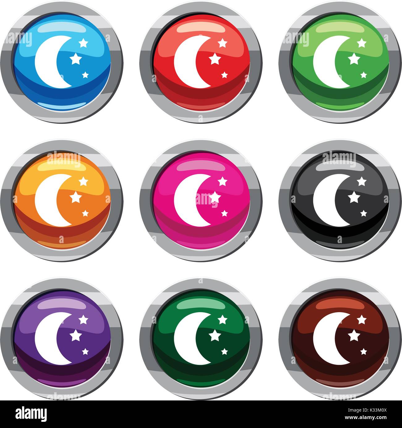 Moon and stars set 9 collection Stock Vector Image & Art - Alamy