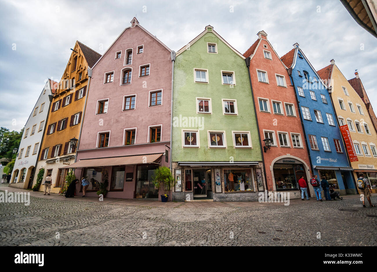 Colorful houses Fussen Bavaria Southern Germany Europe Stock Photo - Alamy
