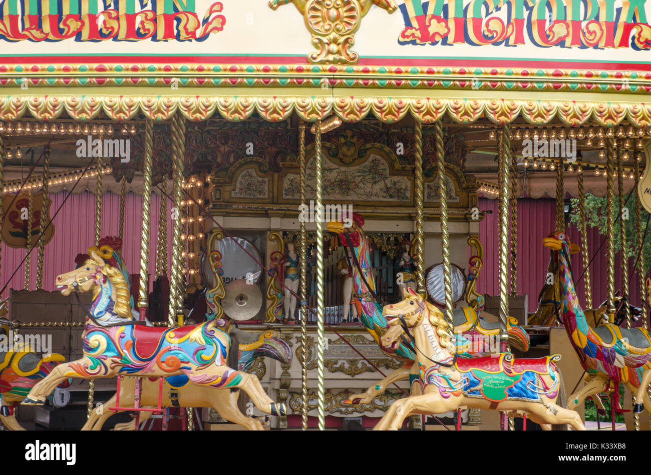 Old fashioned merry go round hi-res stock photography and images - Alamy