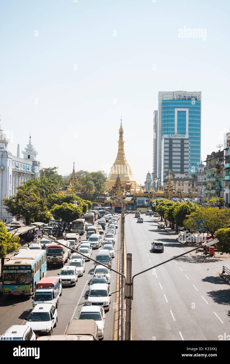 Sule Pagoda Road, Yangon, Myanmar Stock Photo - Alamy