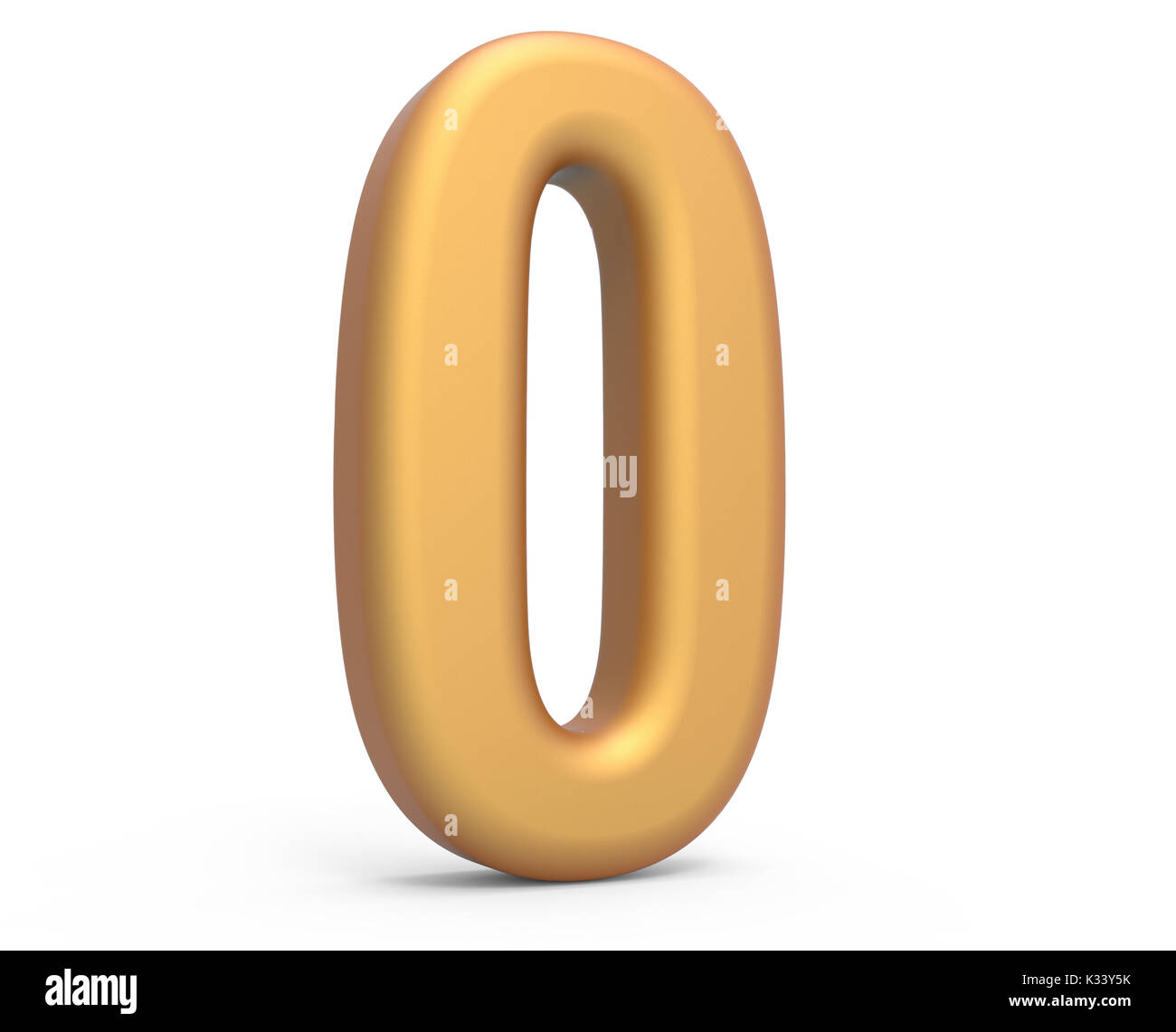 golden letter O, 3D rendering thin and tall alphabet in matte golden ...