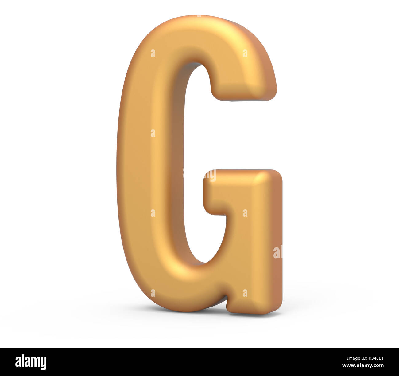 golden letter G, 3D rendering thin and tall alphabet in matte golden ...