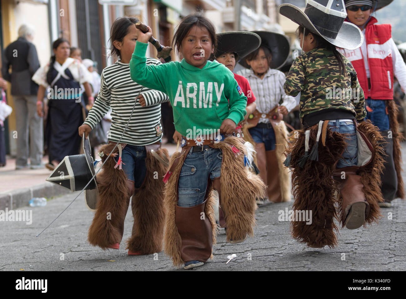 inti raymi parade in Cotacachi Stock Photo - Alamy