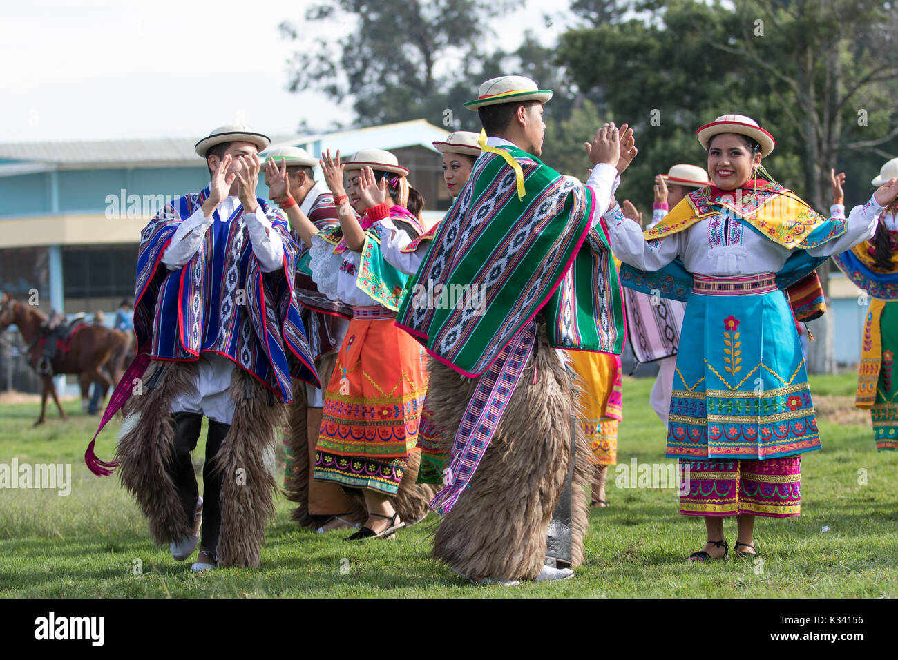 May 27, 2017 Sangolqui, Ecuador: indigenous quechua people in colourful ...