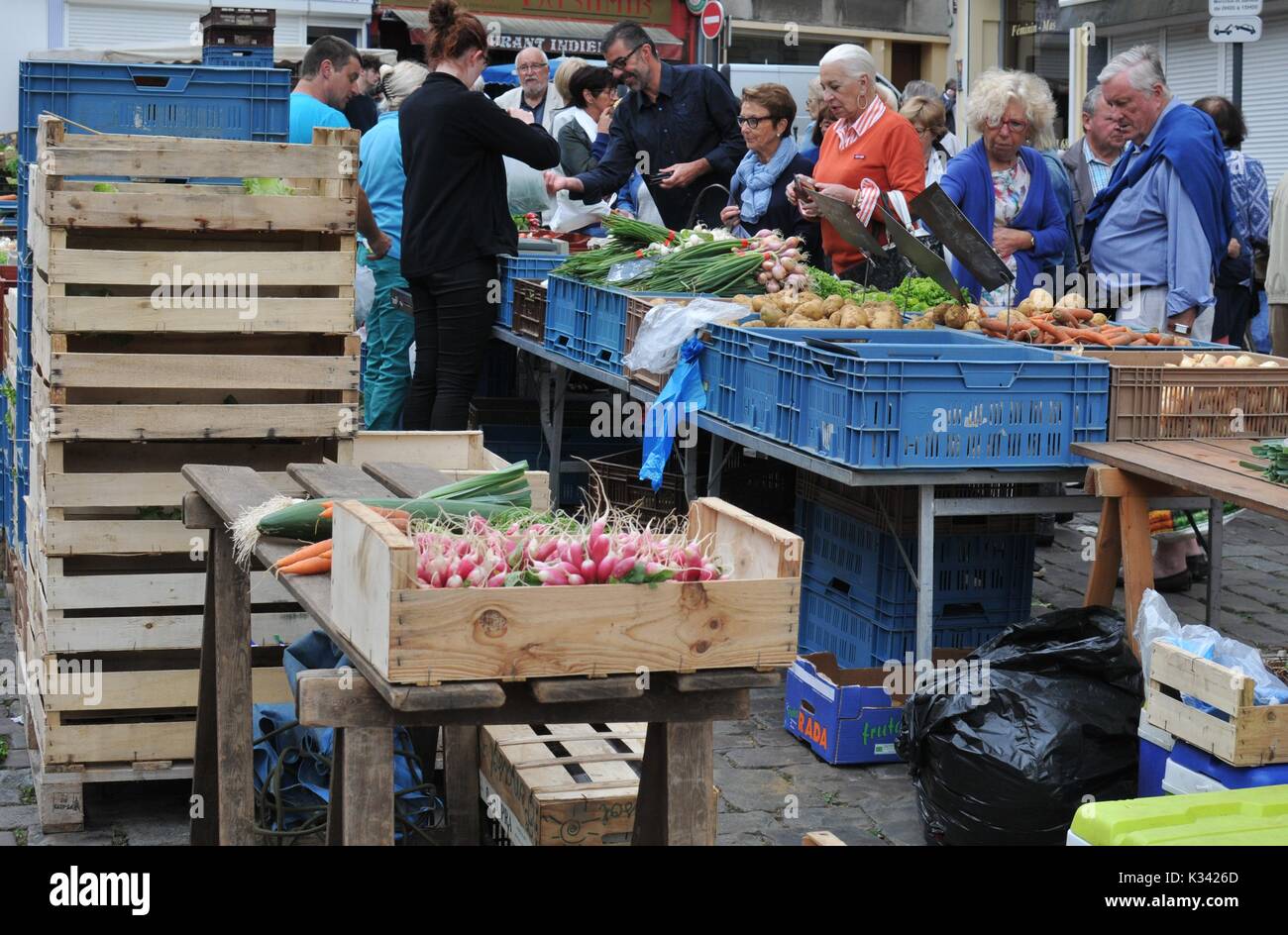 a market place with the stallholders and the customers Stock Photo - Alamy