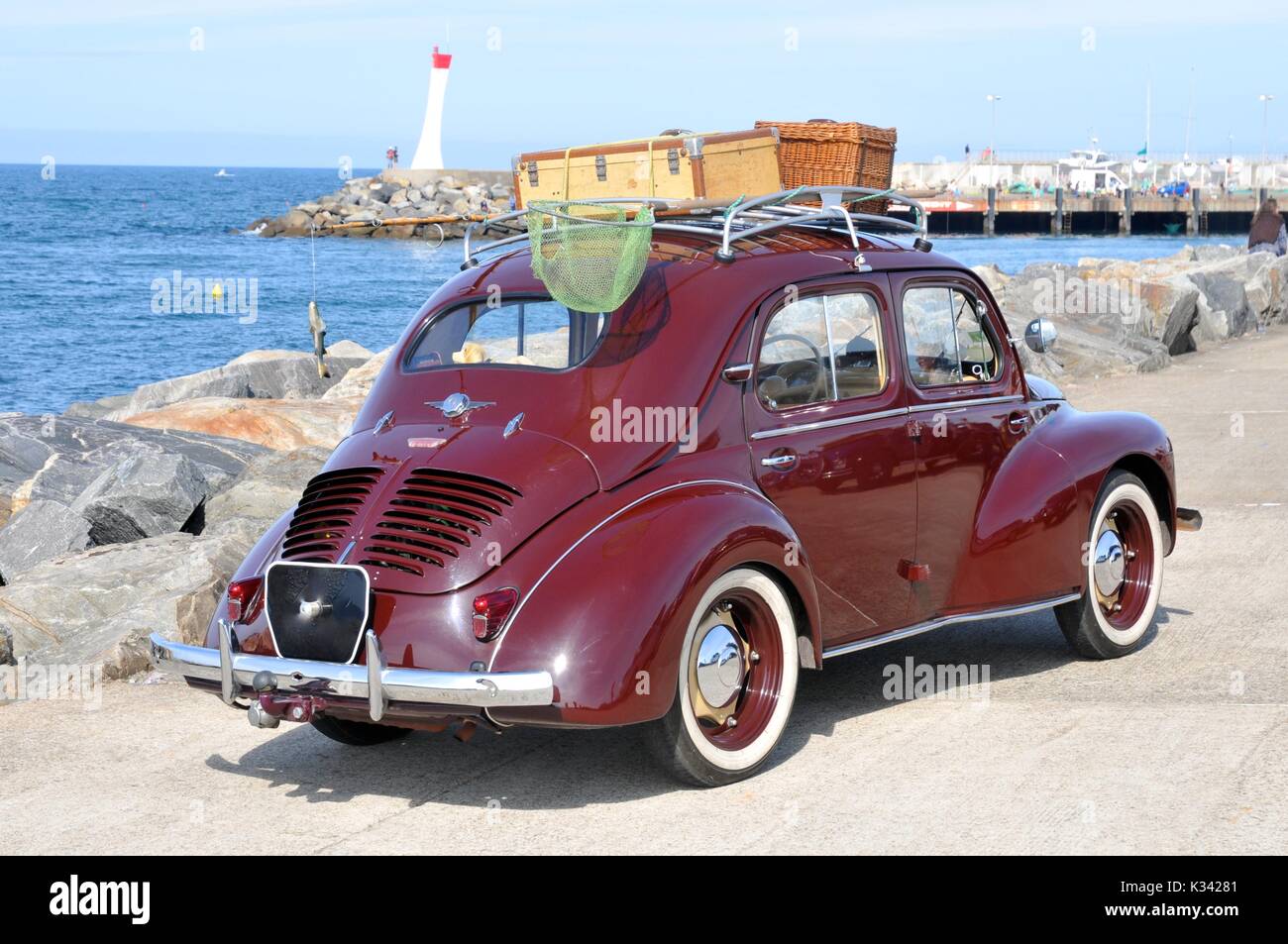 4 CV Renault on holiday road Stock Photo - Alamy