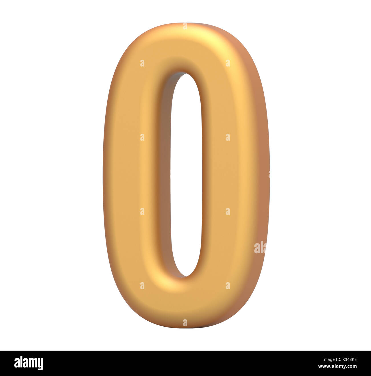 golden letter O, 3D rendering thin and tall alphabet in matte golden ...