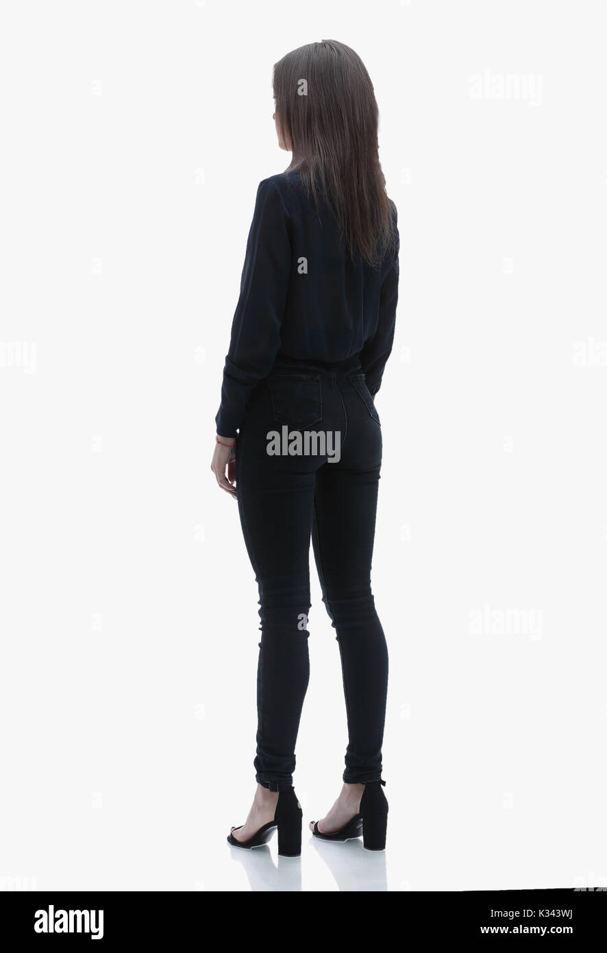 back view . Confident business woman looking forward. Photo in full ...