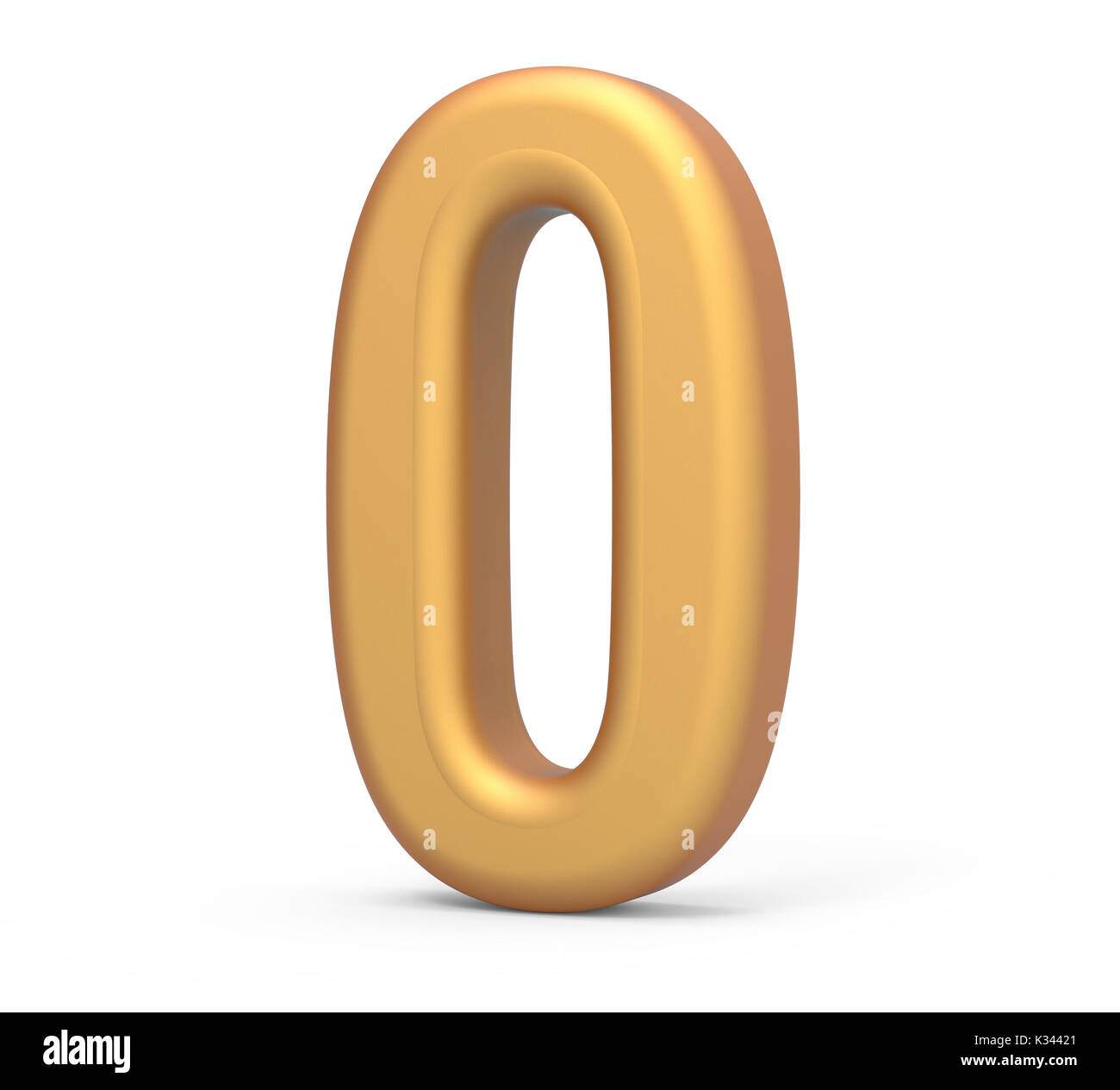 golden number 0, 3D rendering matte gold number isolated on white background Stock Photo - Alamy