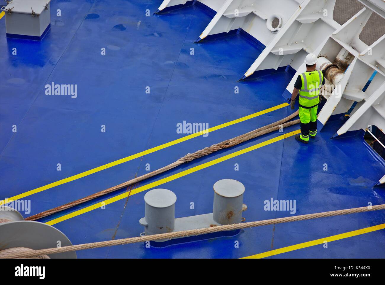 Lean bow view of ferry ship Stock Photo - Alamy