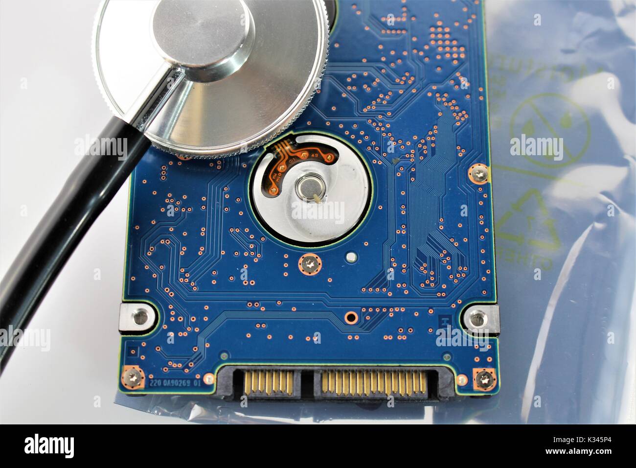 An concept image of a hard drive, disk and a stethoscope Stock Photo ...