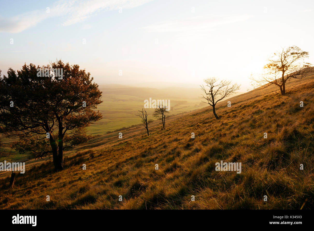 View from Mam Tor, Peak District, Derbyshire, England, UK Stock Photo ...