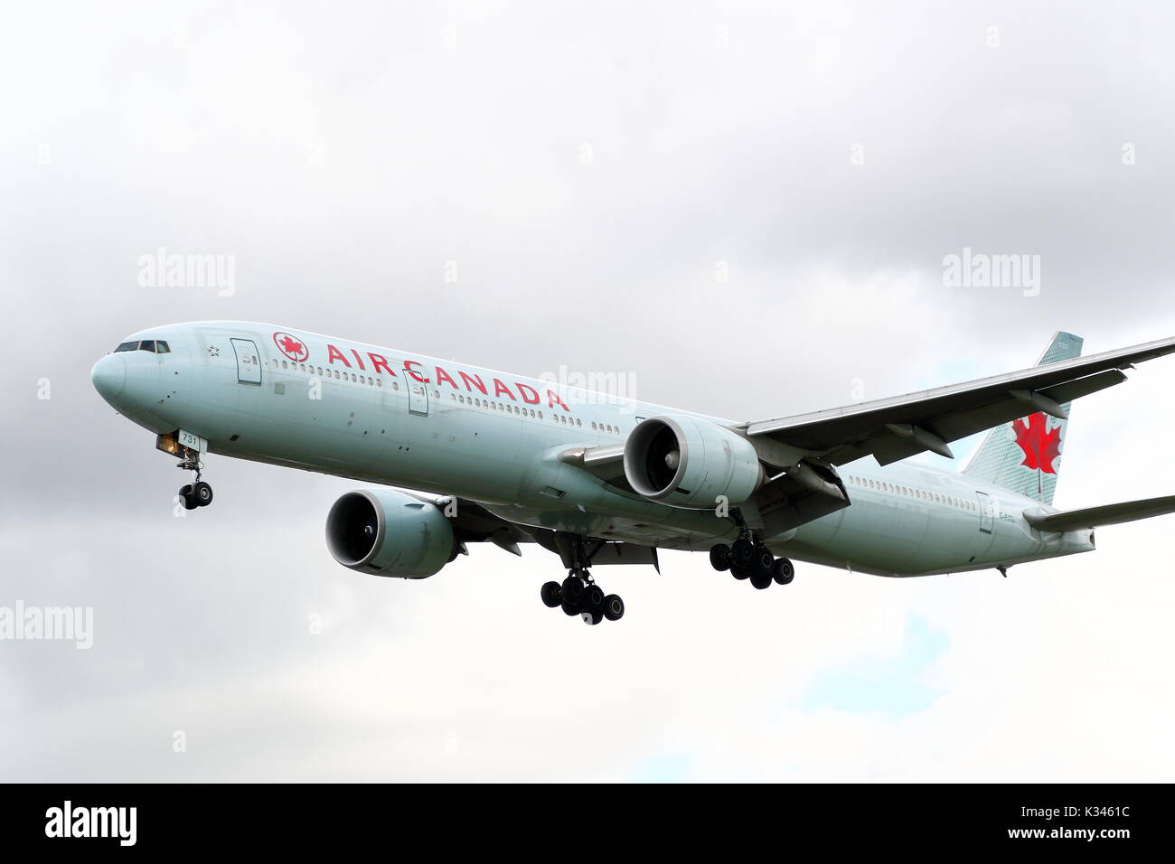 Air Canada Boeing 777 C-FNNU landing at London Heathrow Airport, UK ...