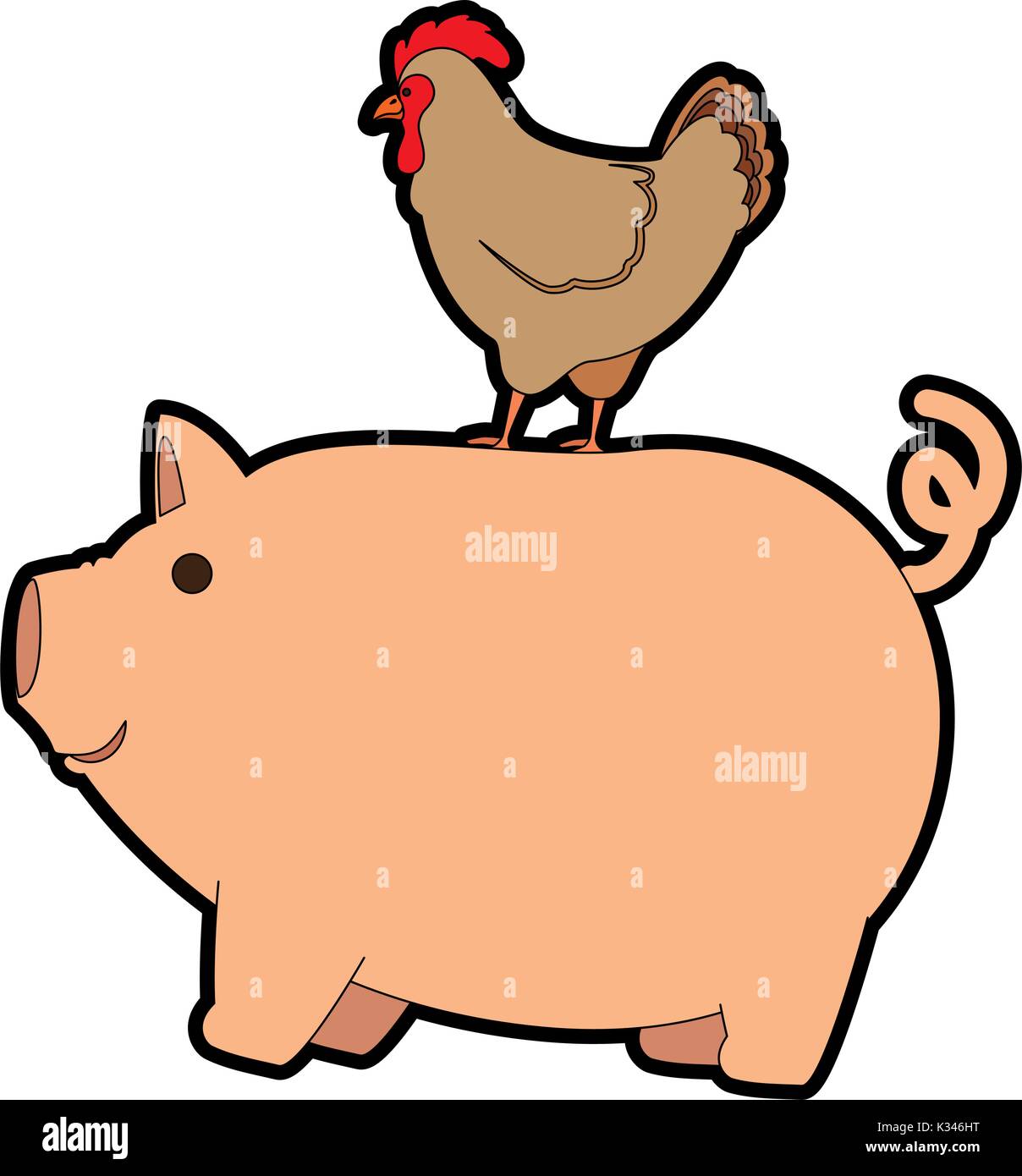 farm pig and hen Stock Vector Image & Art - Alamy