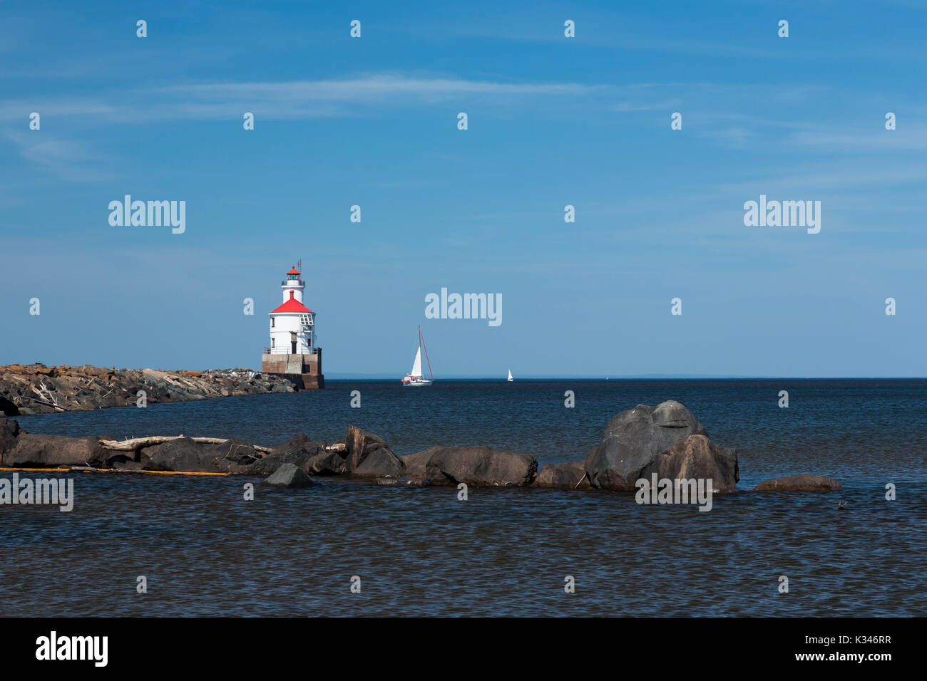 Wisconsin Point Lighthouse Stock Photo - Alamy