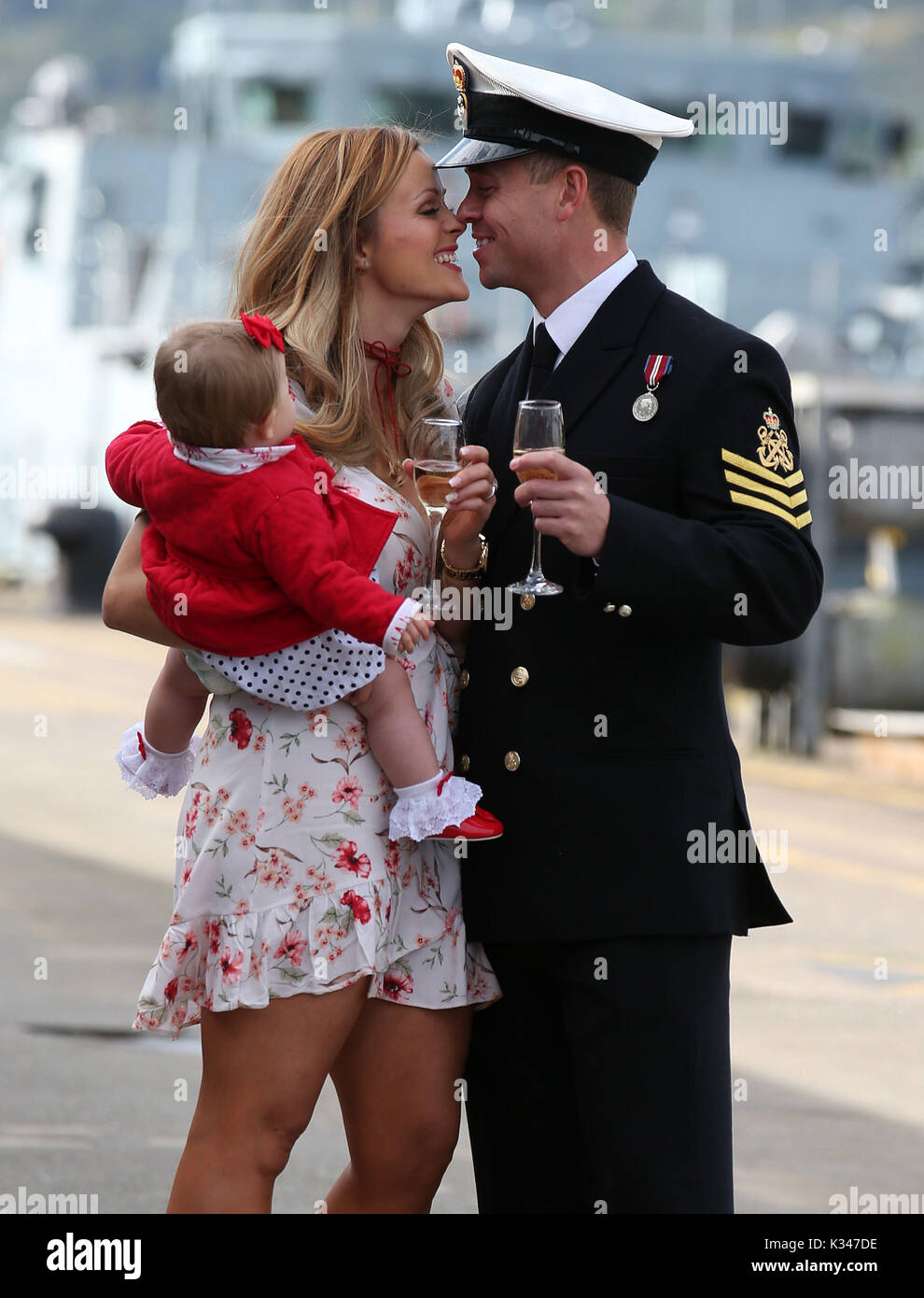 Petty Officer (Mine Warfare) Mark Titman with Laura Campbell and their ...