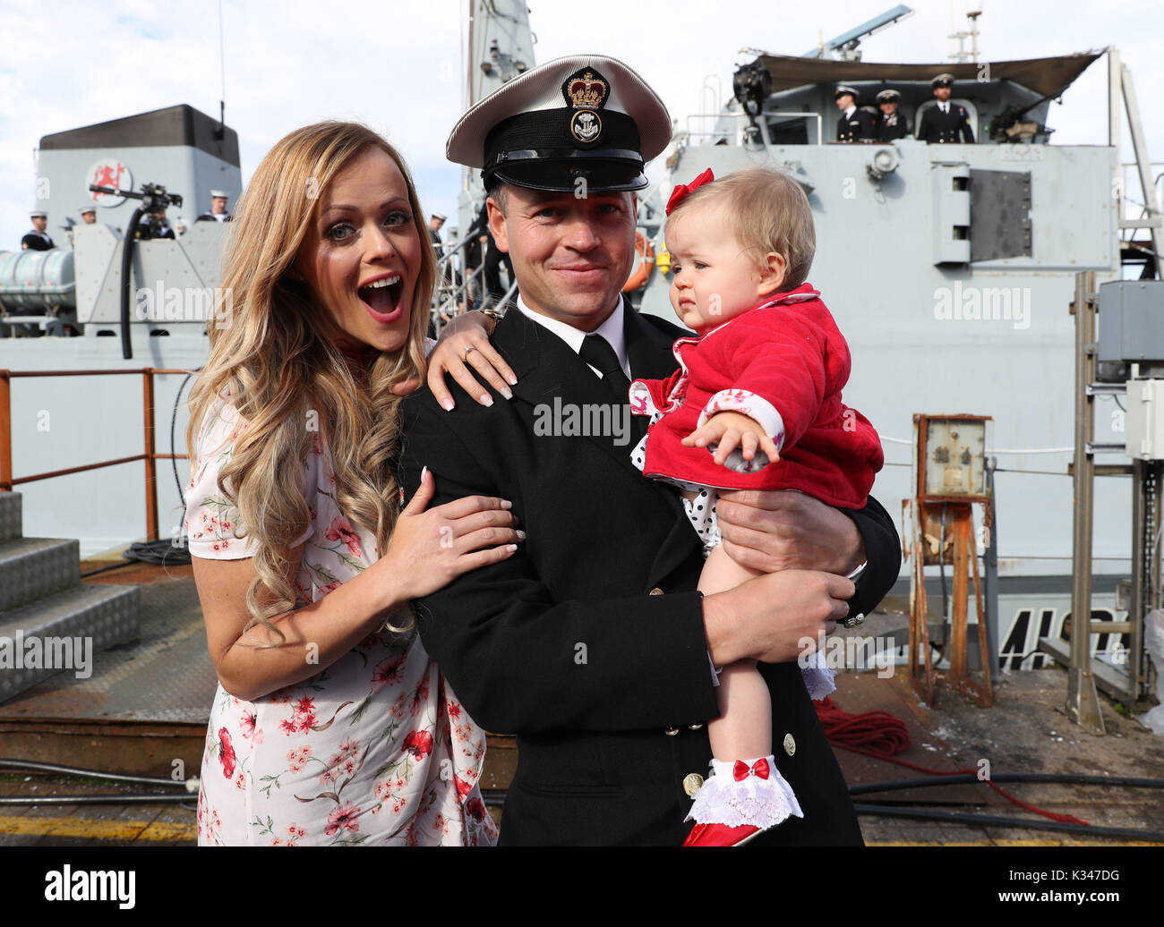 Petty Officer (Mine Warfare) Mark Titman with Laura Campbell and their ...
