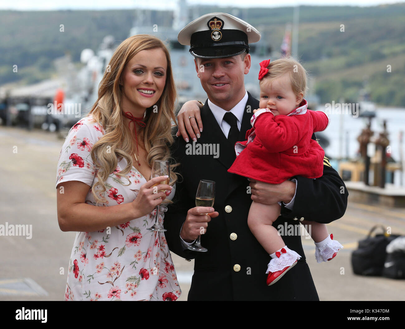 Petty Officer (Mine Warfare) Mark Titman with Laura Campbell and their ...
