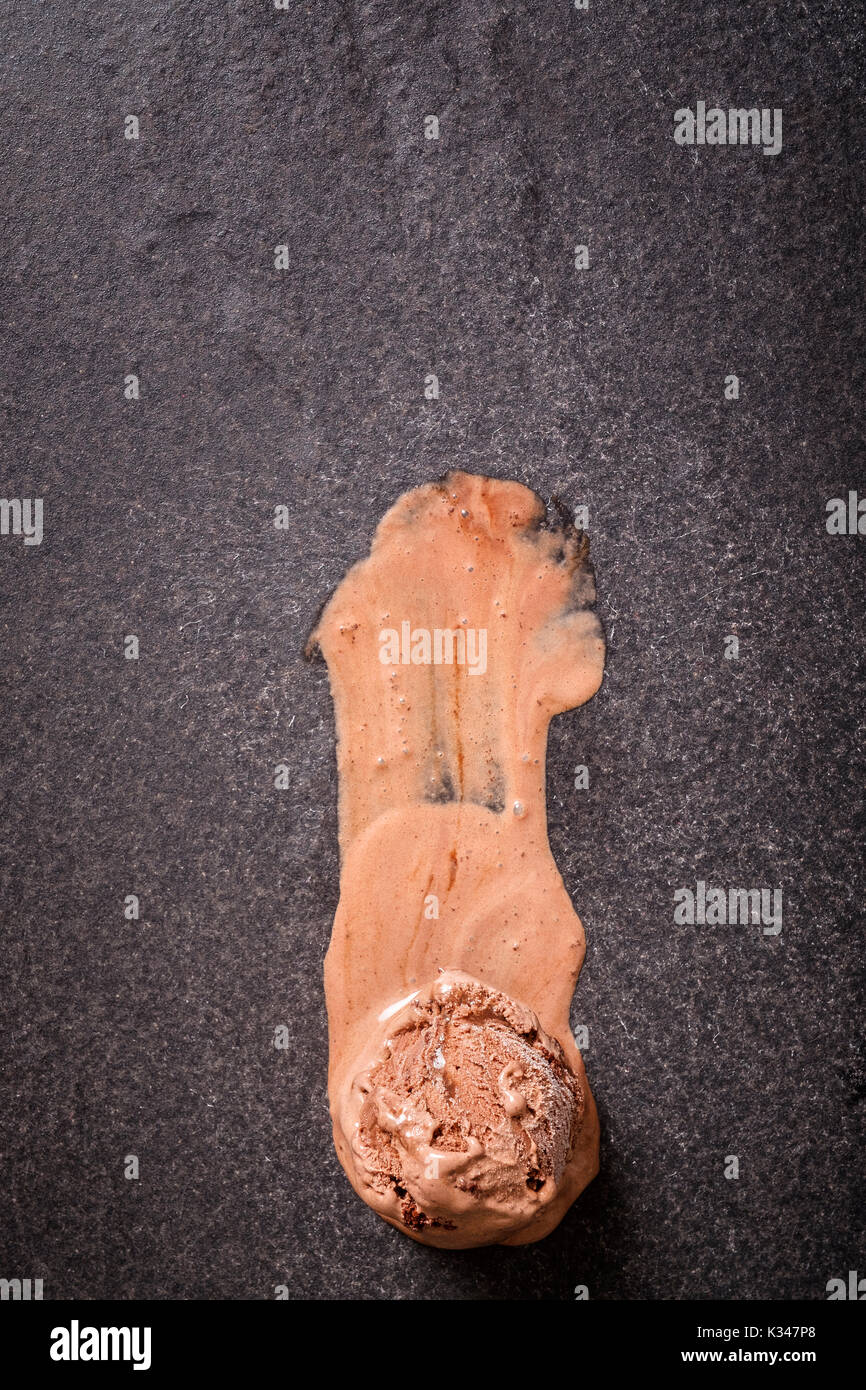 Melting Scoop of Chocolate Ice Cream on a Hot Summers Day Stock Photo ...