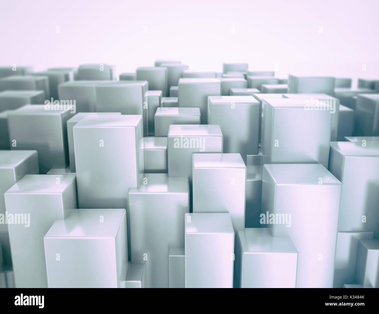 Abstract 3d city metal cubes Stock Photo - Alamy