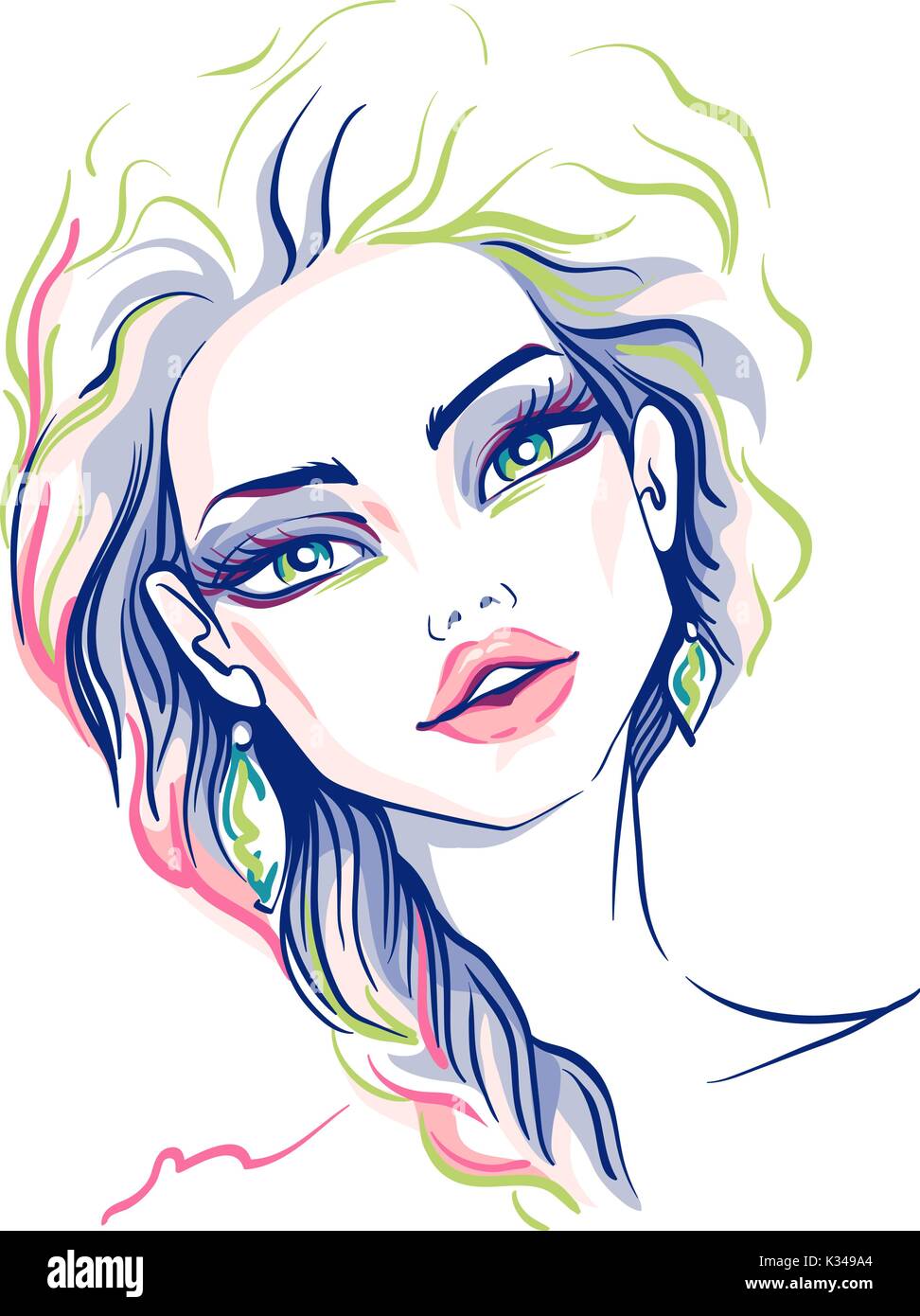 Vector beautiful fashion girl Stock Vector Image & Art - Alamy