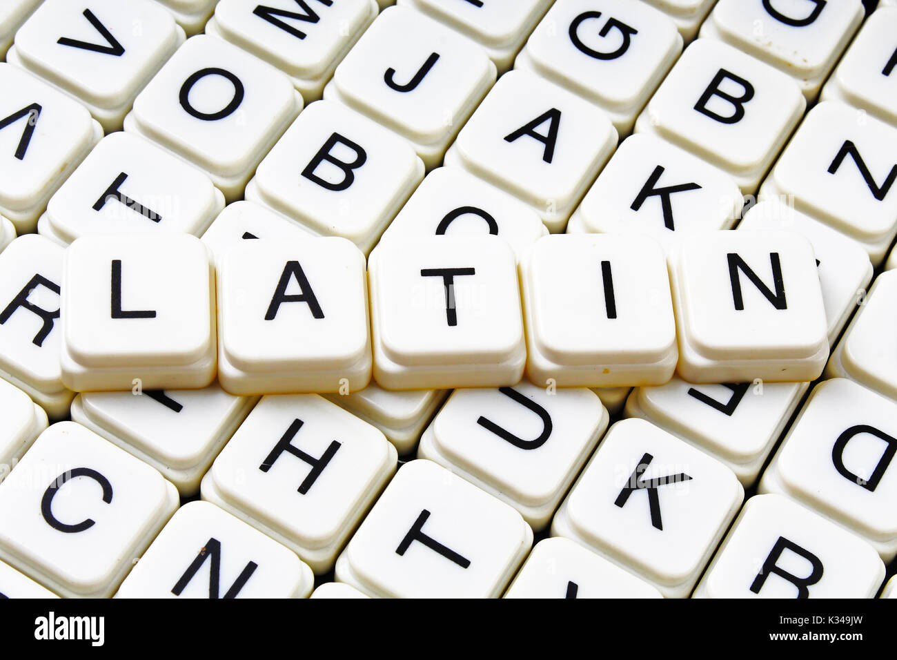 Latin text word crossword. Alphabet letter blocks game texture ...