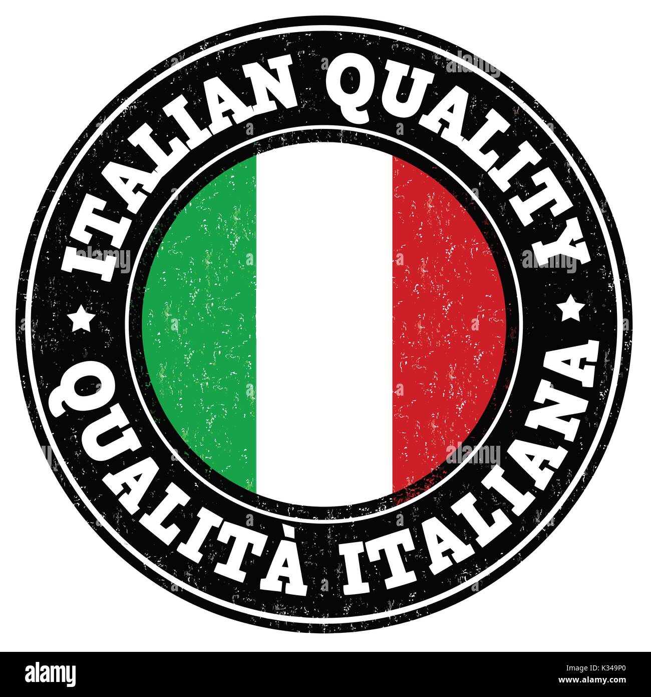 Italian quality grunge rubber stamp on white background, vector ...