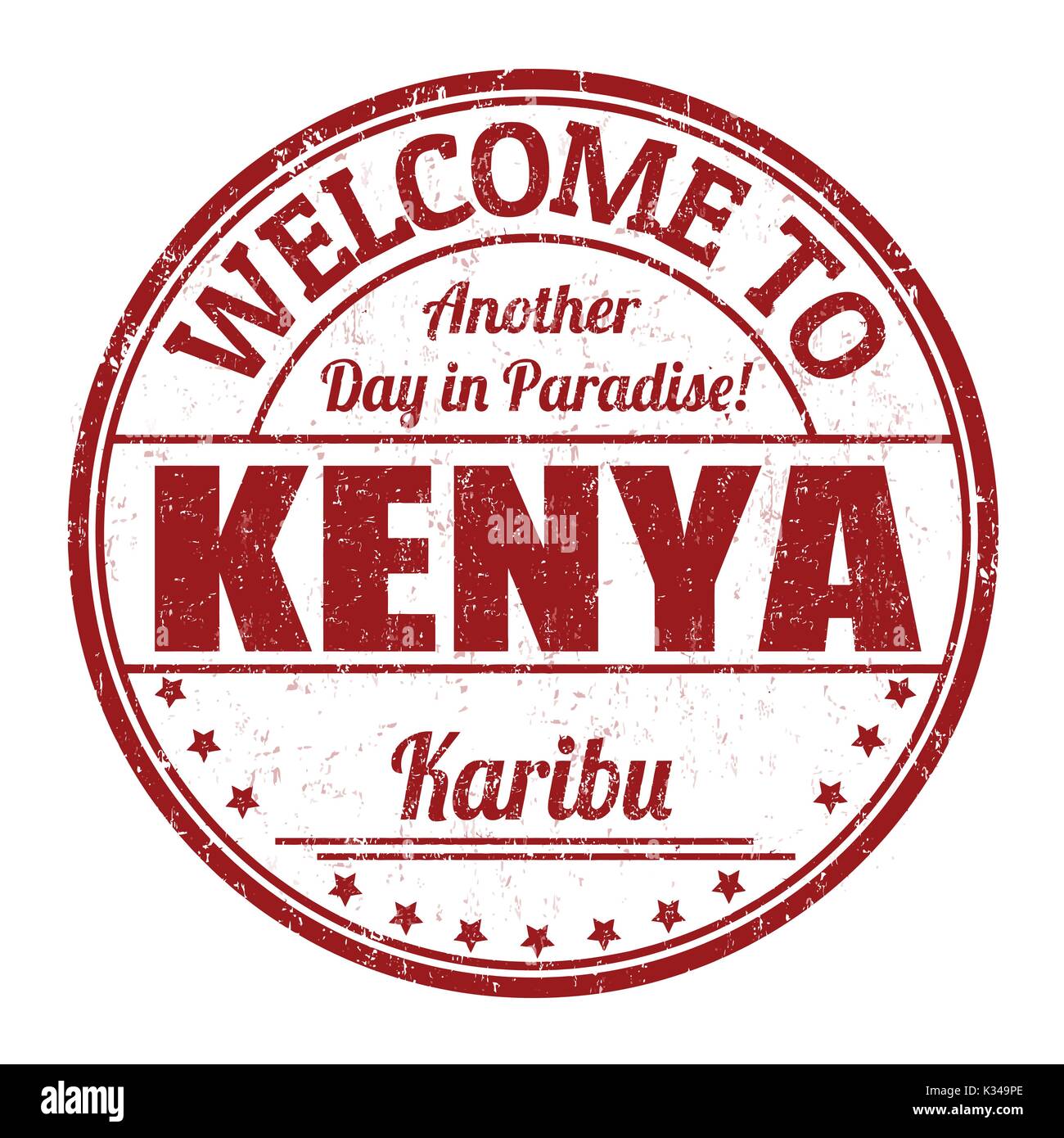 Welcome to Kenya grunge rubber stamp on white background, vector ...