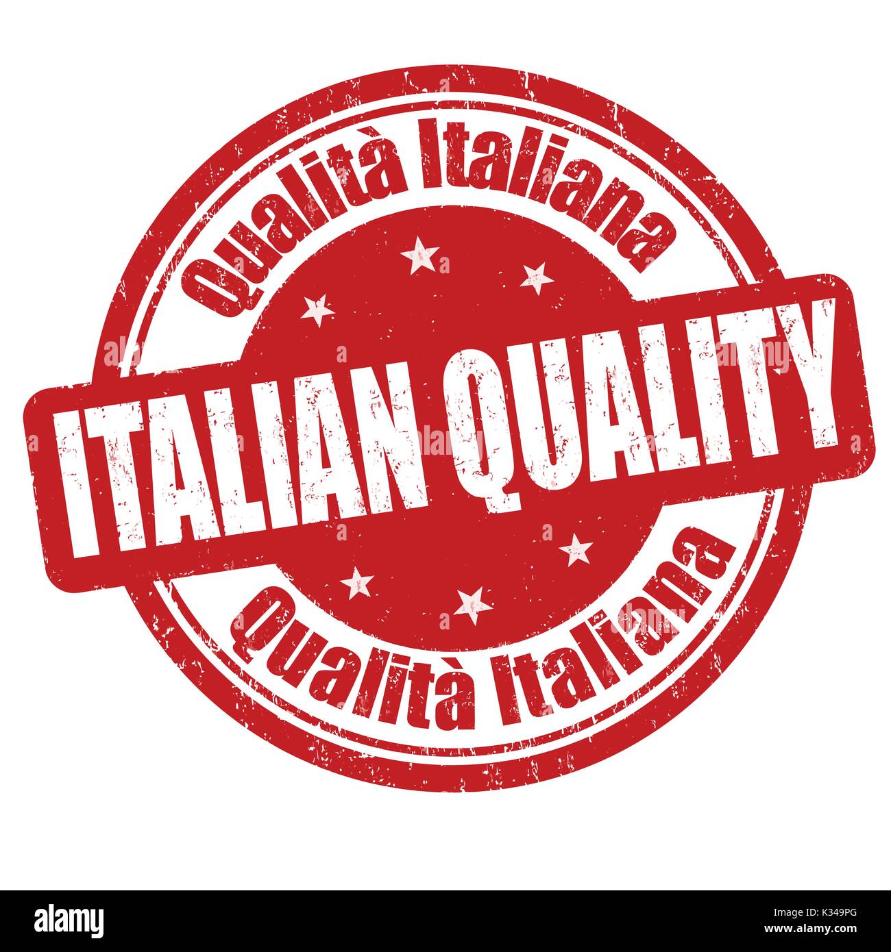 Italian quality grunge rubber stamp on white background, vector ...