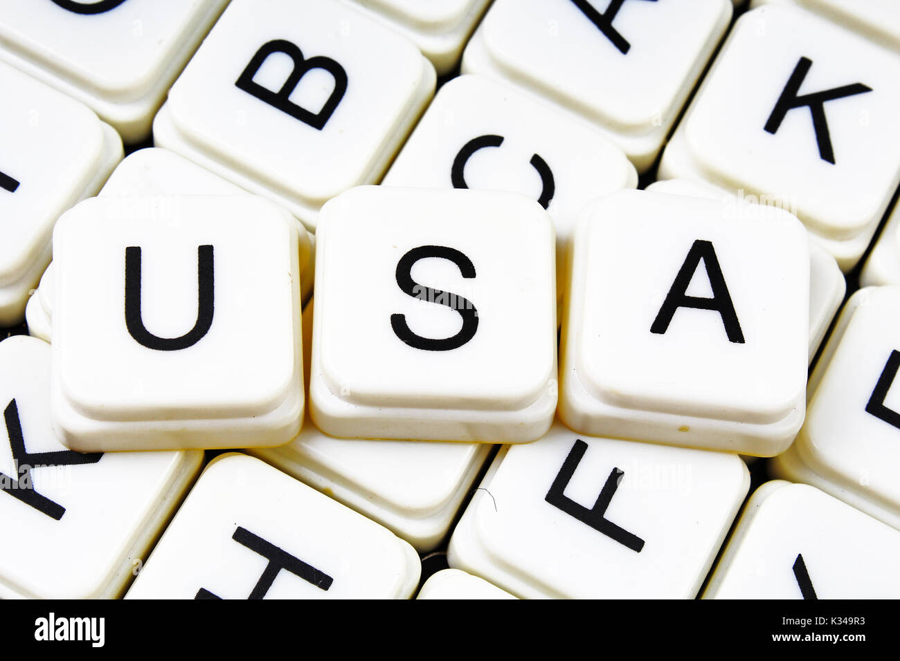 Usa text word crossword. Alphabet letter blocks game texture background ...